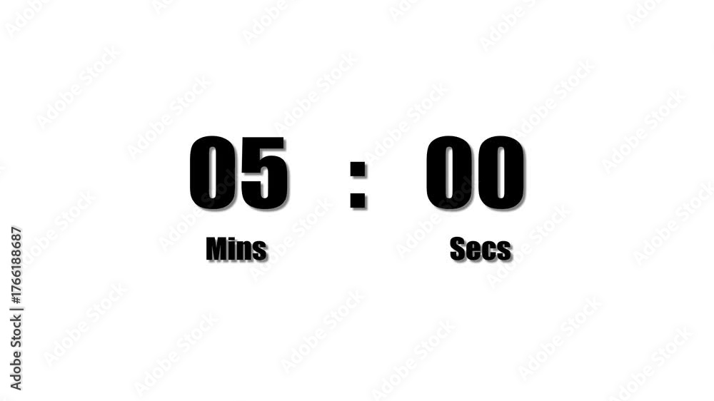 4K animated countdown timer 1 hour in 60 seconds digital clock ...