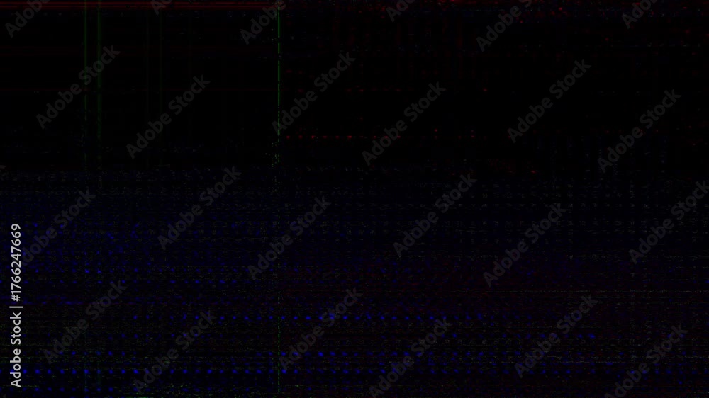 CRT glitch distortion overlay with RGB split color and analog static ...