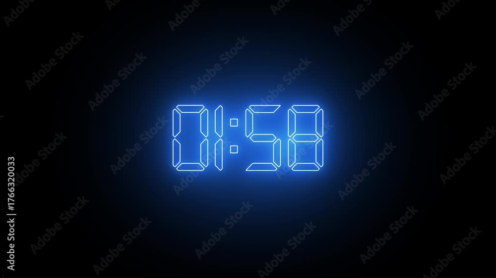 Digital 3 minutes countdown, 3 minute timer countdown animation ...