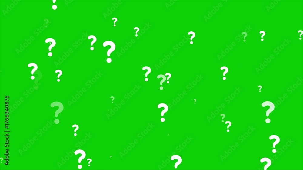 Falling Question Marks Green Screen Animation - Quiz Show Chroma Key ...