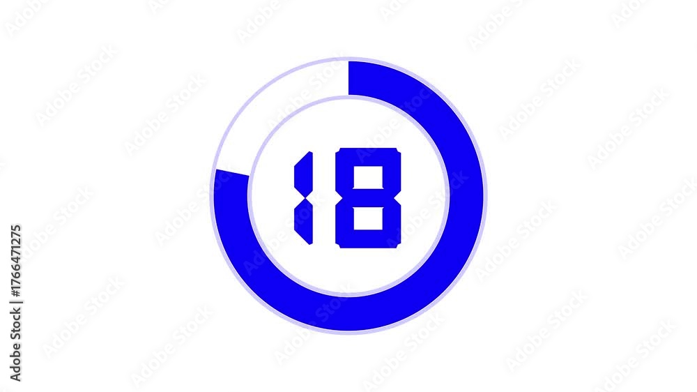 real Countdown timer animation. Sleek and stylish 23 second modern flat ...