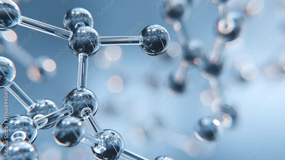 Vidéo Stock Complex, interconnected structure of carbon based molecules ...