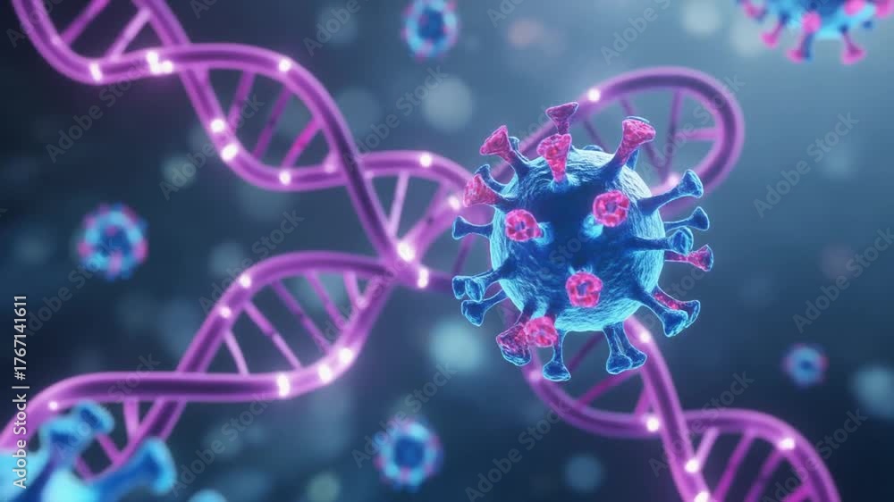 Stockvideon DNA and Virus Fusion Molecular Biology Animation for ...