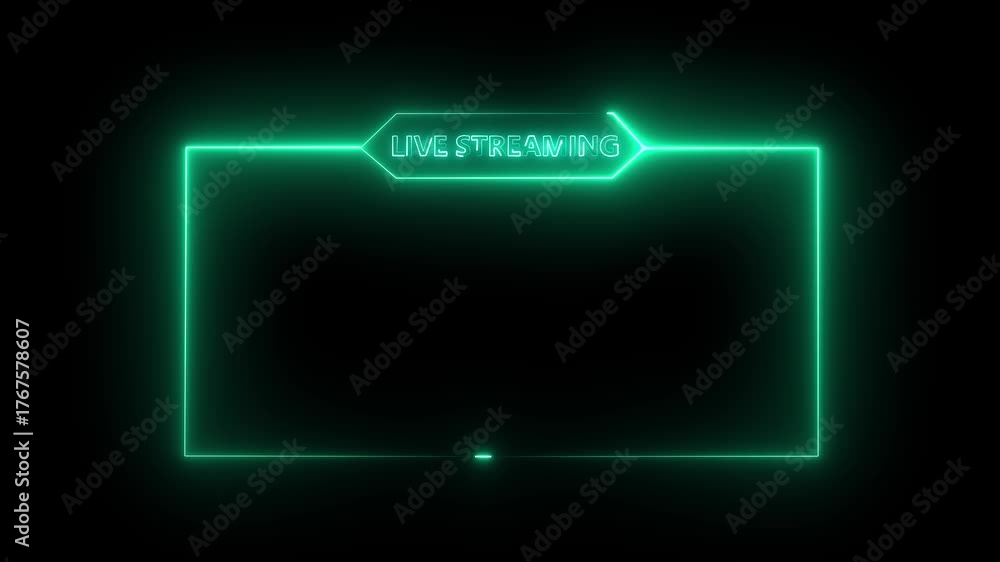 live RCE streaming neon text frame animation box frame neon frame live ...