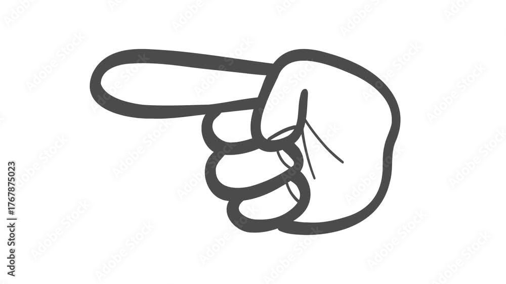 Hand-Drawn hand is jitter and fade In and Out Animation on white ...