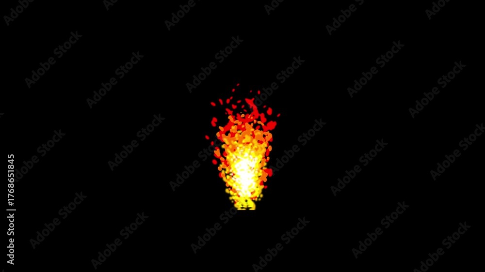 Flash 2D fire explosion, FX fire animation, cartoon smoke fire and burn ...