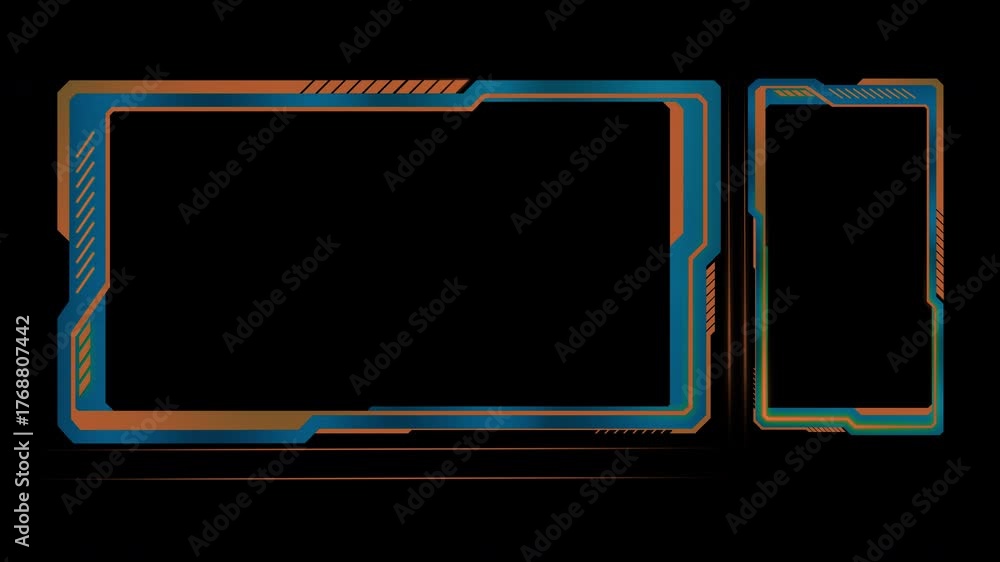 Animated futuristic hud overlay frame with glowing sci fi digital ...