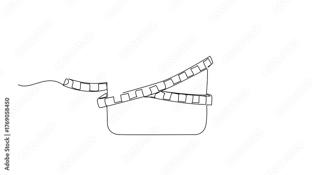 Self drawing animation of single one line drawing body scales tied with ...