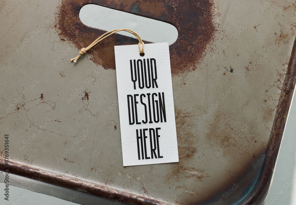 Mockup Of Customizable Rectangular Price Tag Stock Template | Adobe Stock