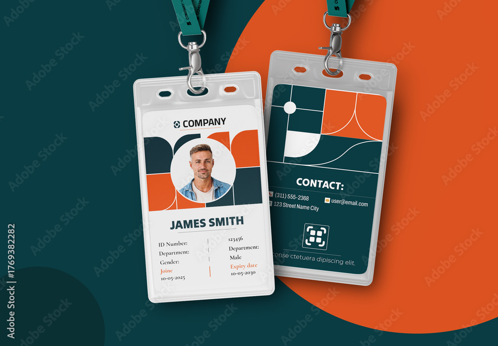 Employee ID Card Design Layout Stock Template | Adobe Stock