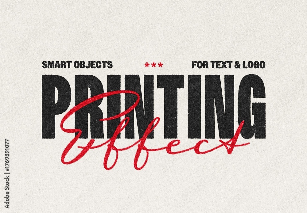 Print Text & Logo Effect Mockup Stock Template | Adobe Stock