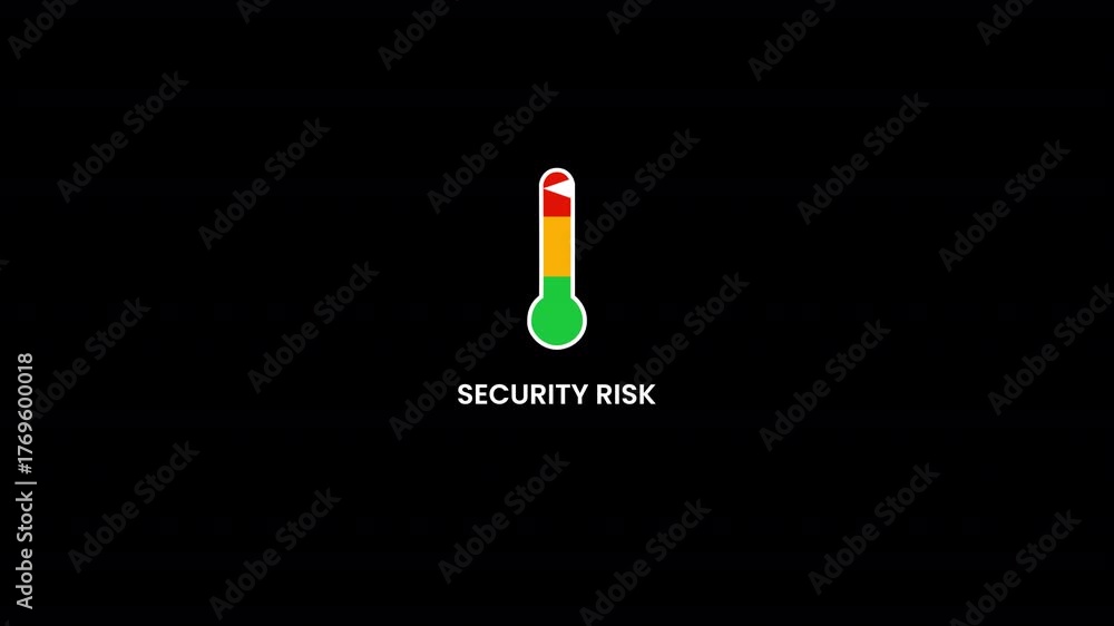Vidéo Stock Security Risk Level Animation – Cyber Threat Gauge ...