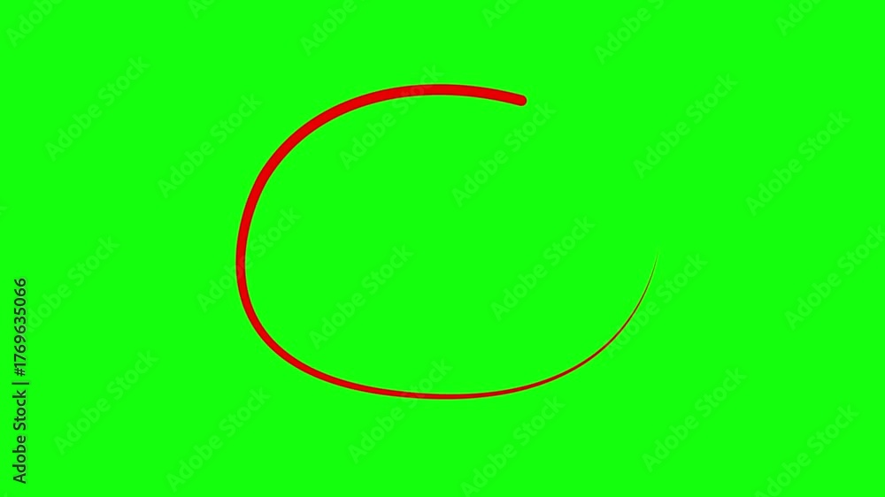 Hand drawn circle and underline stroke 4k, Red Circle marker with ...