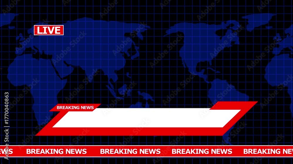 Green screen breaking news template with text animation, live and red ...