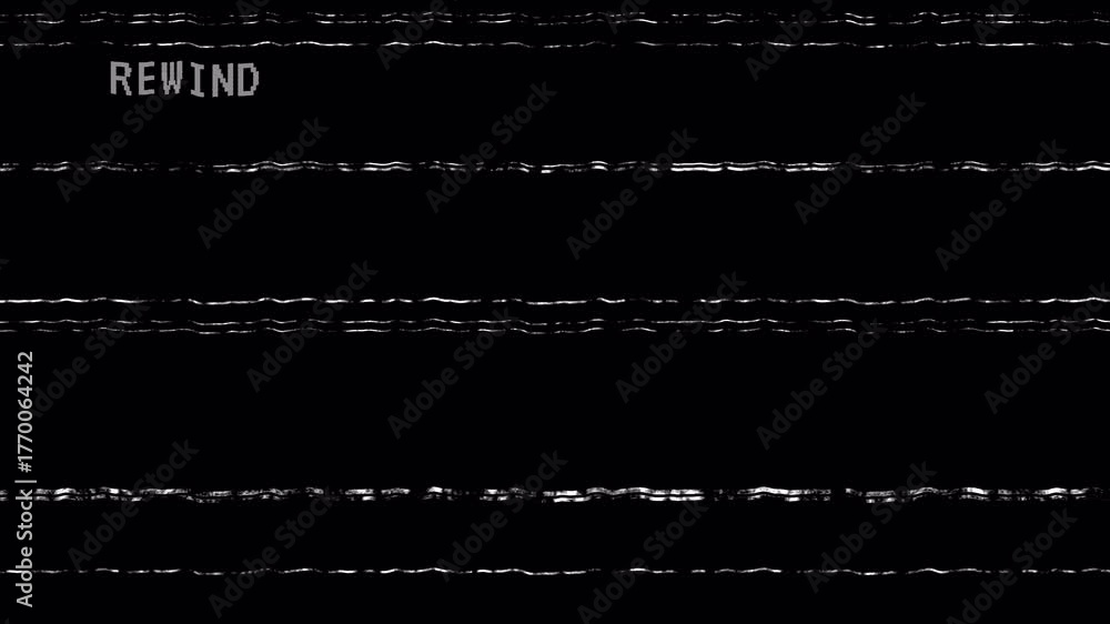 Retro VHS rewind effect with horizontal static lines and analog ...