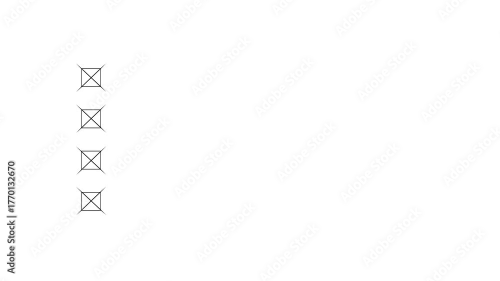four Bullet point multiple choice checklist presentation boxes with ...