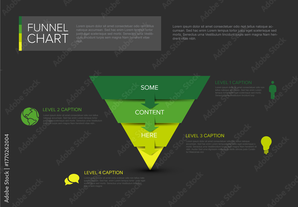 Modern Funnel Chart Infographic with Green and Yellow Gradient Design ...