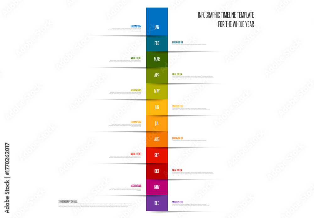 Infographic Timeline Template for the Whole Year - Modern Design Шаблон ...