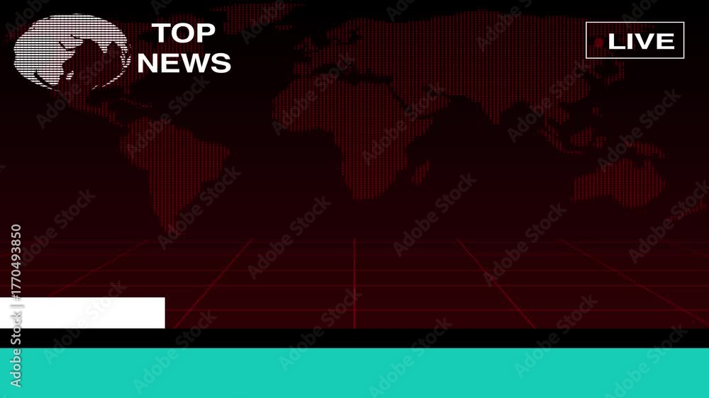 Top news template with transparent animated background and text. Modern ...