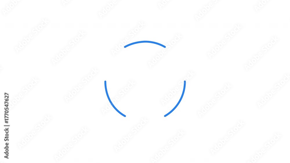 Three curved lines spinning circle loading animation. Circular rotating ...