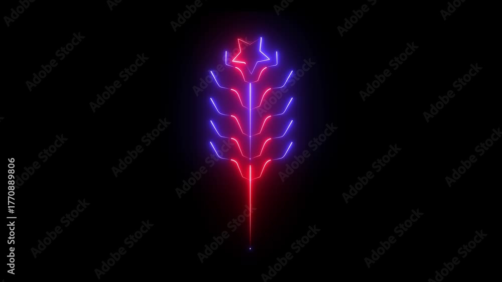 Glowing Neon Leaf Icon – Futuristic Light Plant icon on Black ...