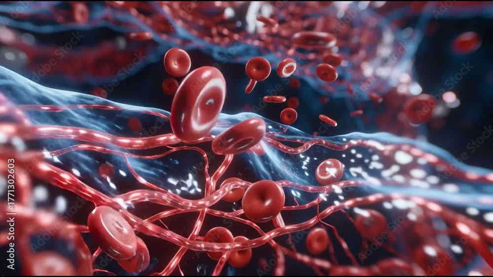 Stockvideon Vascular damage artery medicine. Inflammation disease ...