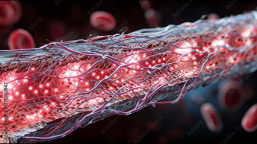Vascular damage artery medicine. Inflammation disease. Cholesterol ...