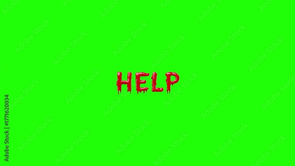 Help word written in dripping blood effect font best for halloween ...