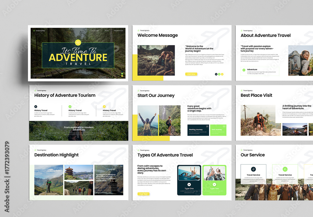 Adventure Travel Presentation Template Stock Template | Adobe Stock
