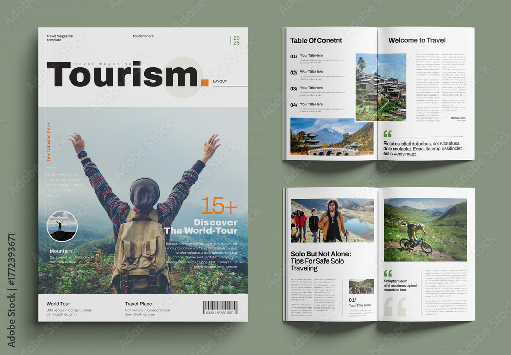 Tourism Magazine Template Stock Template | Adobe Stock