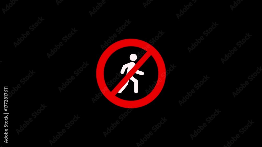 no entry authorized access only animated not allowed man human symbol ...