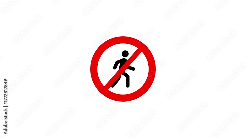 no entry authorized access only animated not allowed man human symbol ...