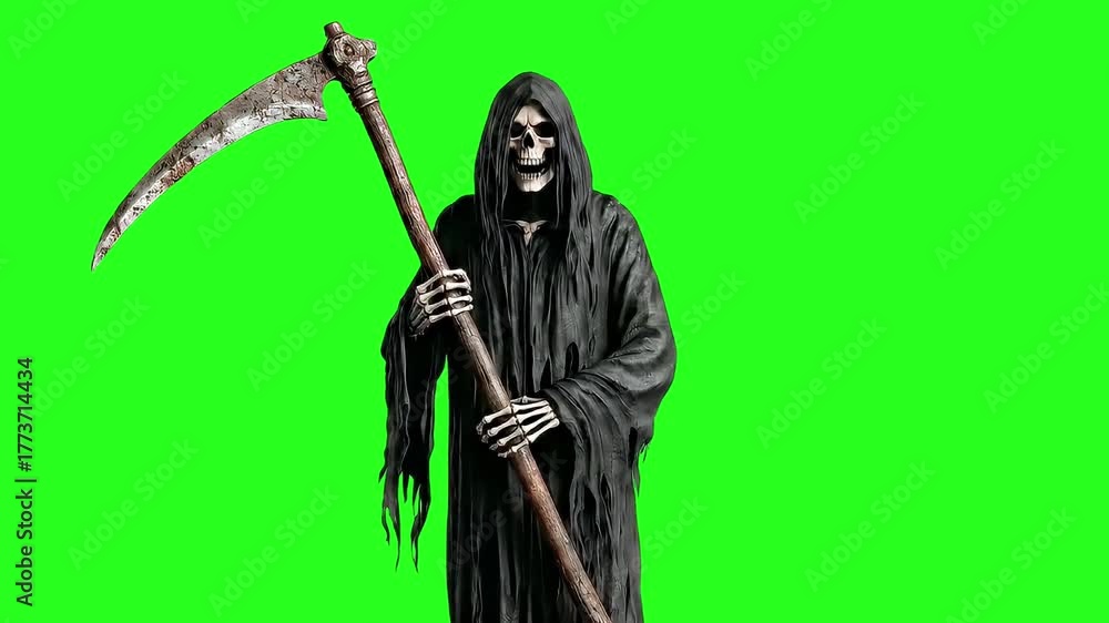 Grim Reaper Figure Personification Of Death Horror Movie Character On ...