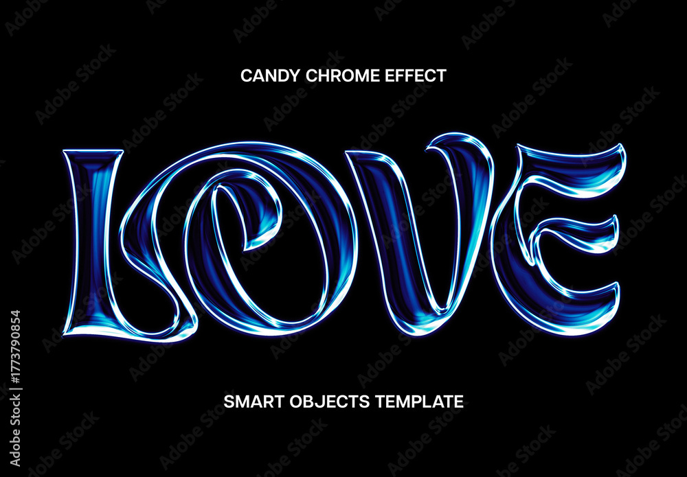 Candy Chrome Text & Logo Effect Mockup Stock テンプレート | Adobe Stock