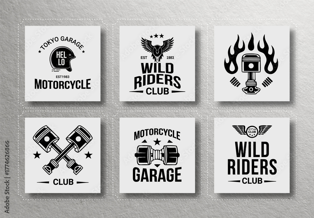 Vintage Badges Motorcycle Layout Stock Template | Adobe Stock