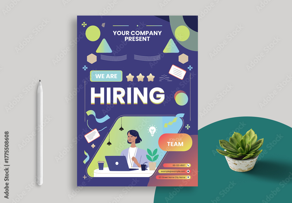 We Are Hiring Job Poster Layout Stock Template | Adobe Stock