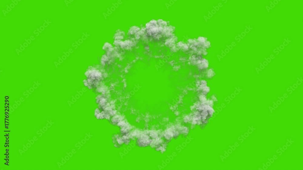 Shockwave smoke explosion. Steam or dust wave animation. Green screen ...