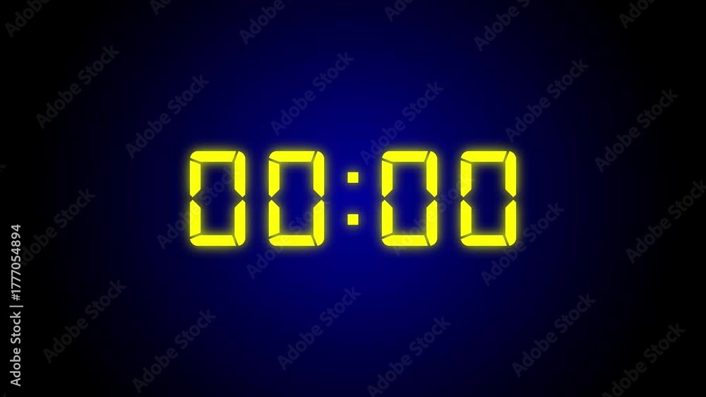 Countdown Digital Clock Animation 5 to 0 second Countdown digital clock ...