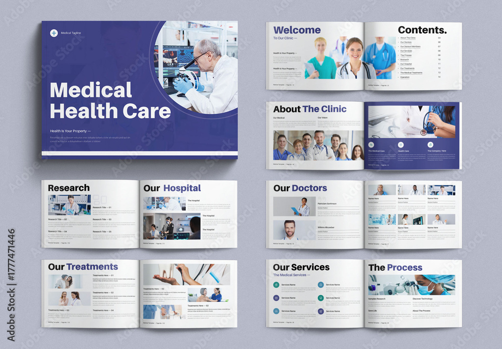 Medical Brochure Template Design Layout Landscape Stock Template ...