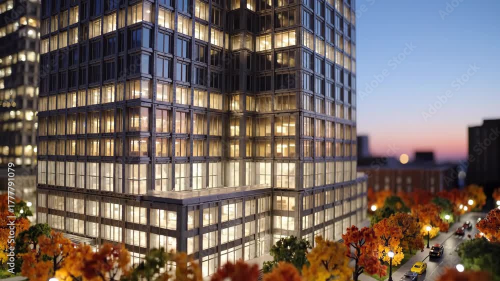 Architectural Building Model at Twilight - This video shows an ...