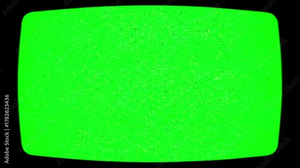 Retro TV Static Effect with turned on and off sound distortion, green ...
