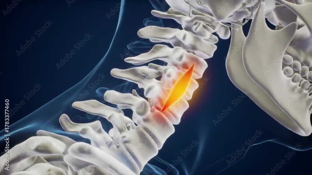 Cervical Spine Injury Animation Herniated Disc and Vertebral Anatomy ...