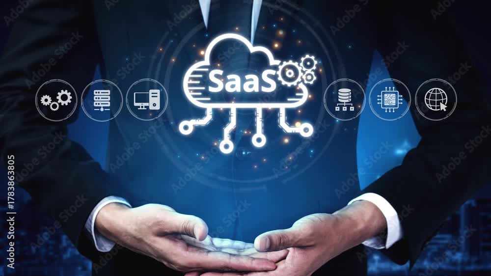 Visual representation of SaaS showing infrastructure, SaaS deployment, SaaS platform features ...