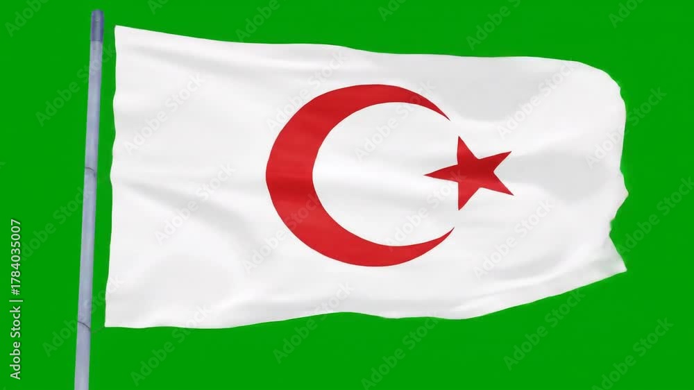 Waving Flag of Algeria on a Green Screen Background Symbolizing ...
