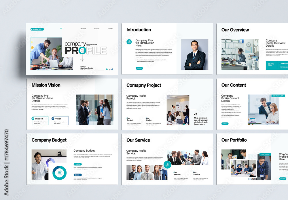 Company Profile Presentation Template Stock Template | Adobe Stock