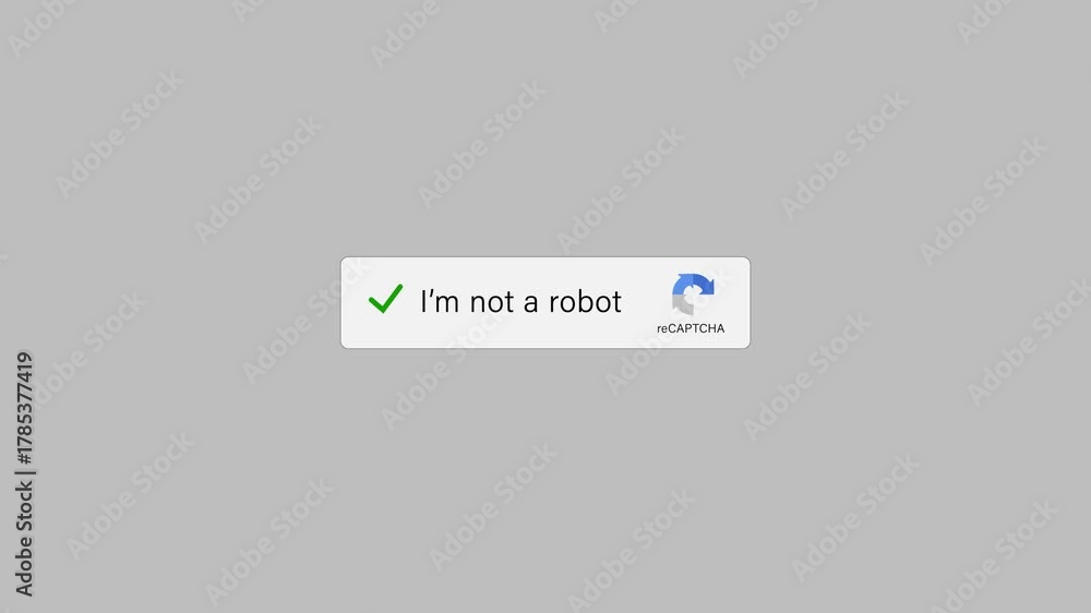 Mouse Clicking on I’m Not a Robot Checkbox Animation. Human Verification CAPTCHA Screen with ...