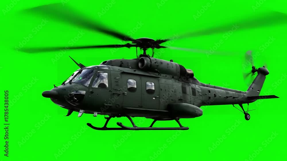Stockvideo Green Screen 4k helicopter shooting looped alpha channel ...