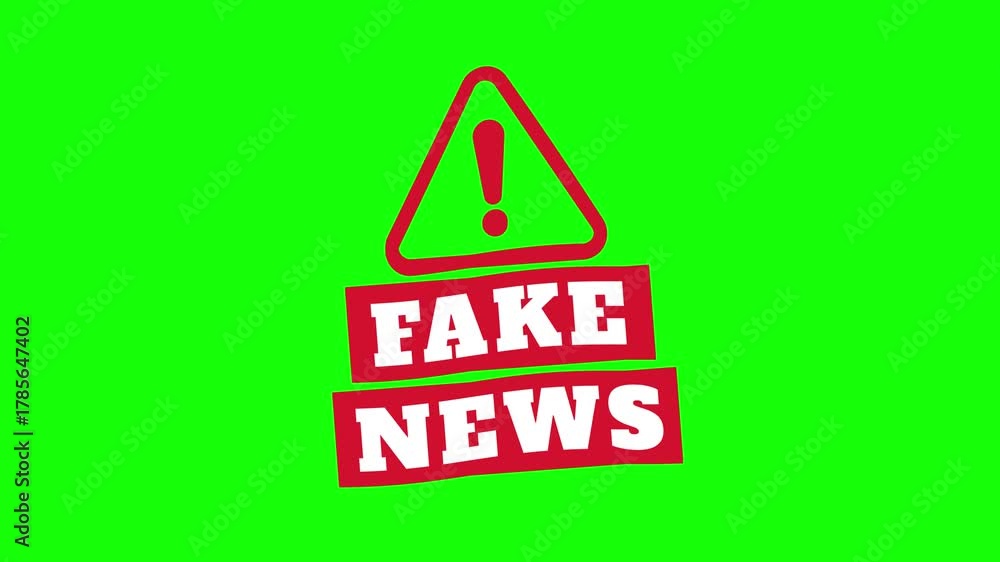 Fake News Warning Alert Animation, Red Alert Sign, Social Media ...