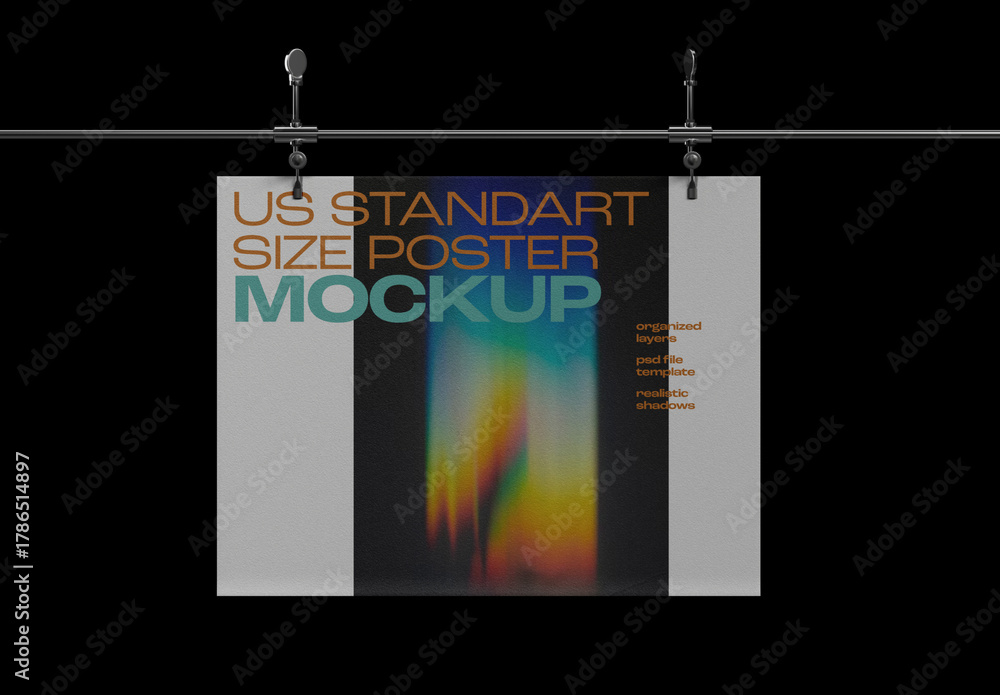 Horizontal Poster Mockup for Advertising and Marketing Campaigns Stock ...
