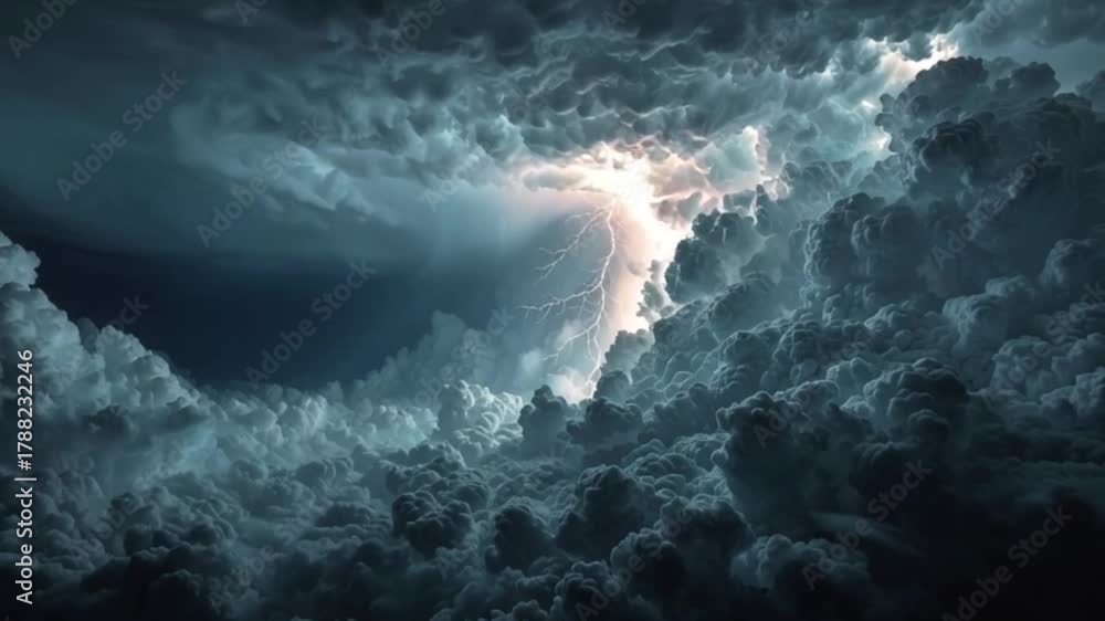 Dark storm clouds moving fast dramatic hurricane sky natural disaster ...